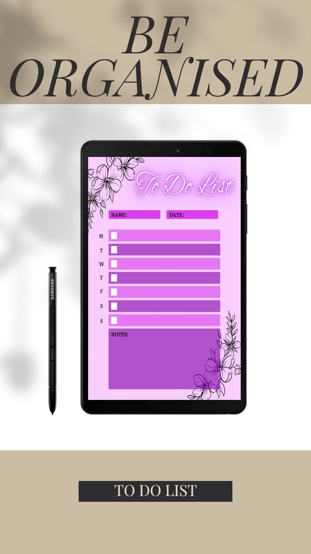 Purple Girly to Do List - Etsy