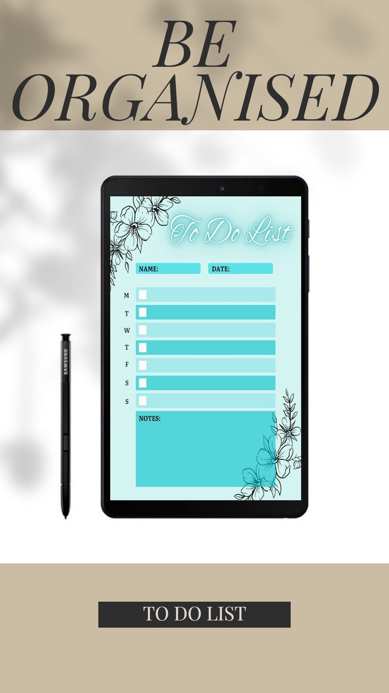 Blue Girly to Do List - Etsy