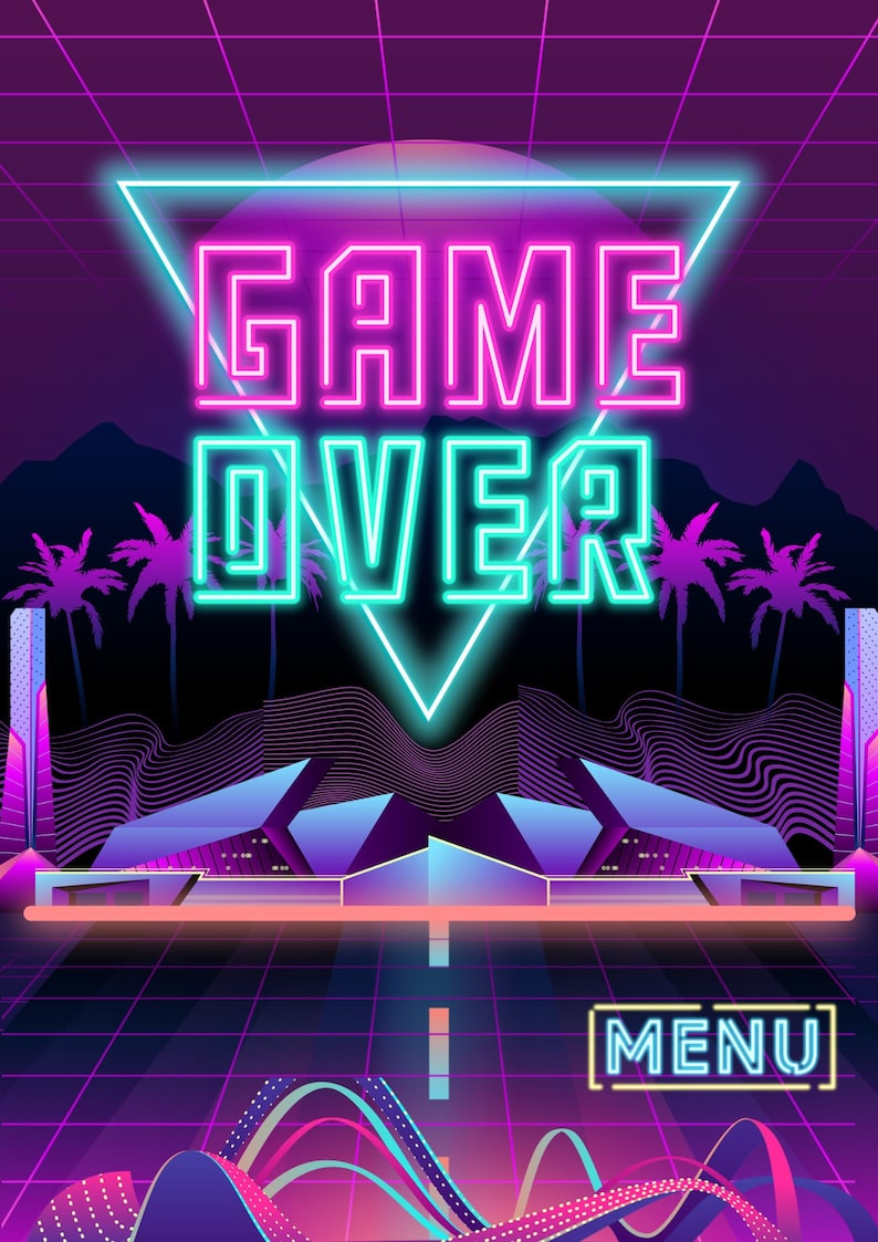 Game Over Retro Poster - Etsy