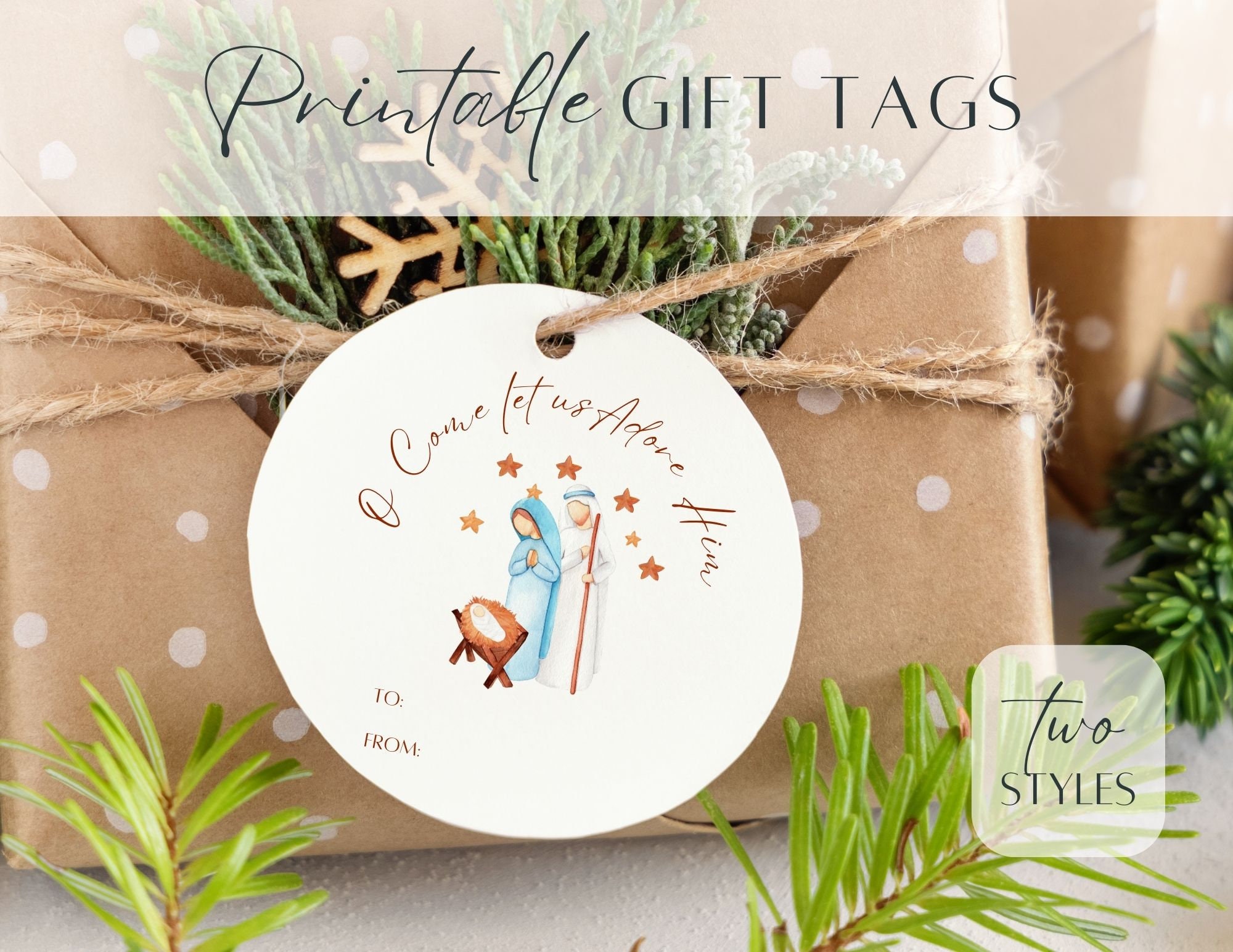 Printable Nativity Gift Tags - Etsy
