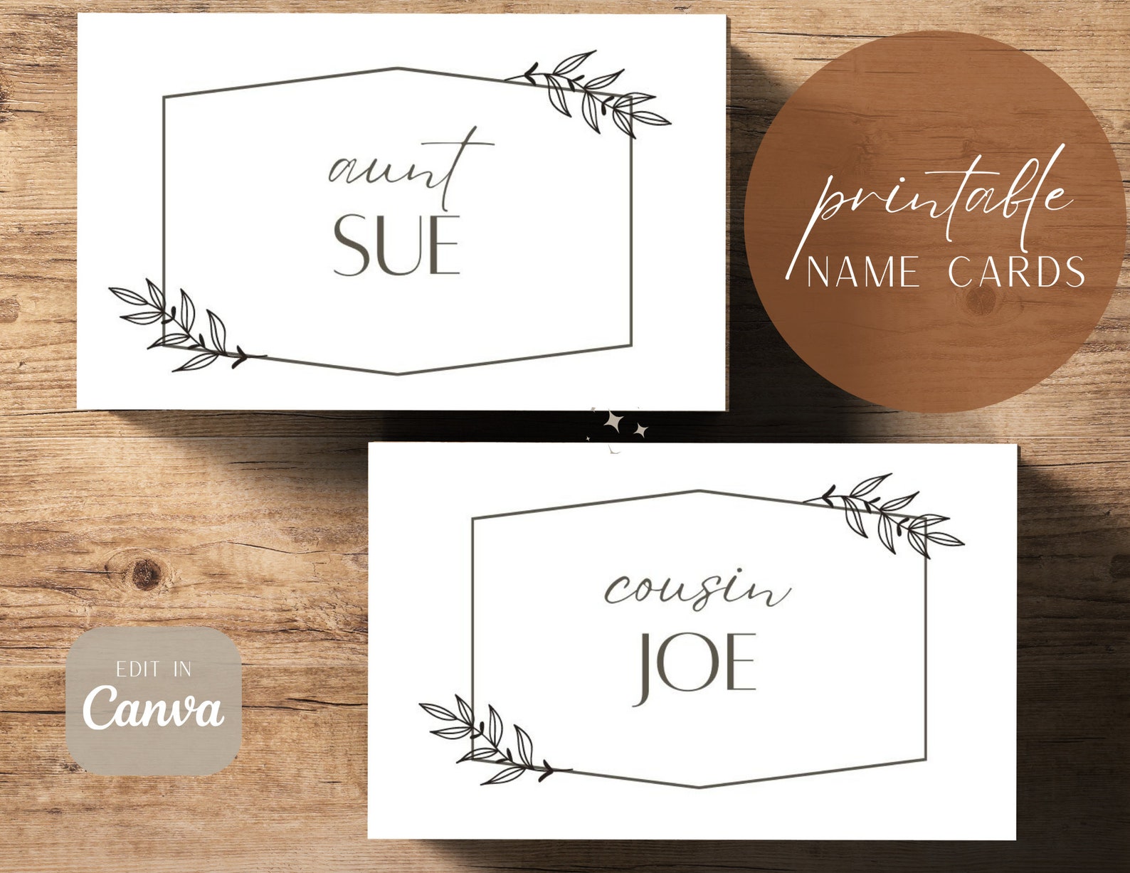 Editable Name Tags, Name Tags for Table, Thanksgiving Place Cards ...