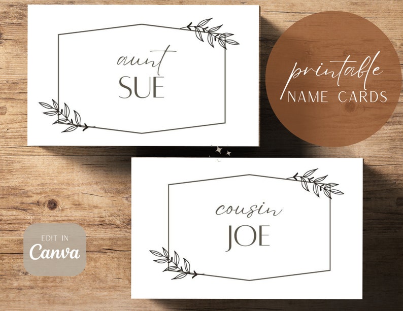 Editable Name Tags, Name Tags for Table, Thanksgiving Place Cards ...