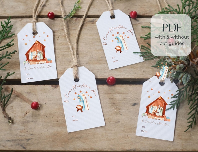 Printable Nativity Gift Tags - Etsy