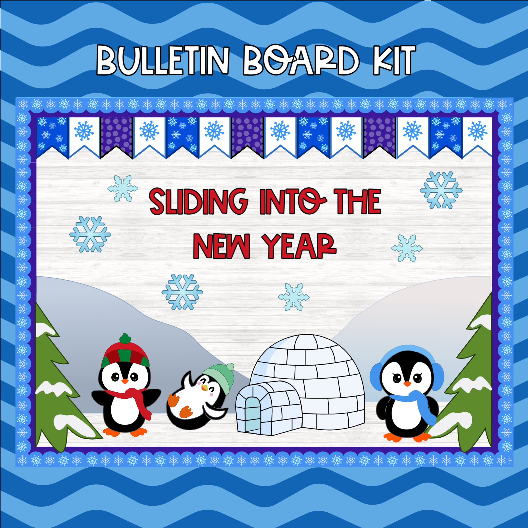 Hiis Snowy Bulletin Board Arctic Animals Theme Winter January Bulletin