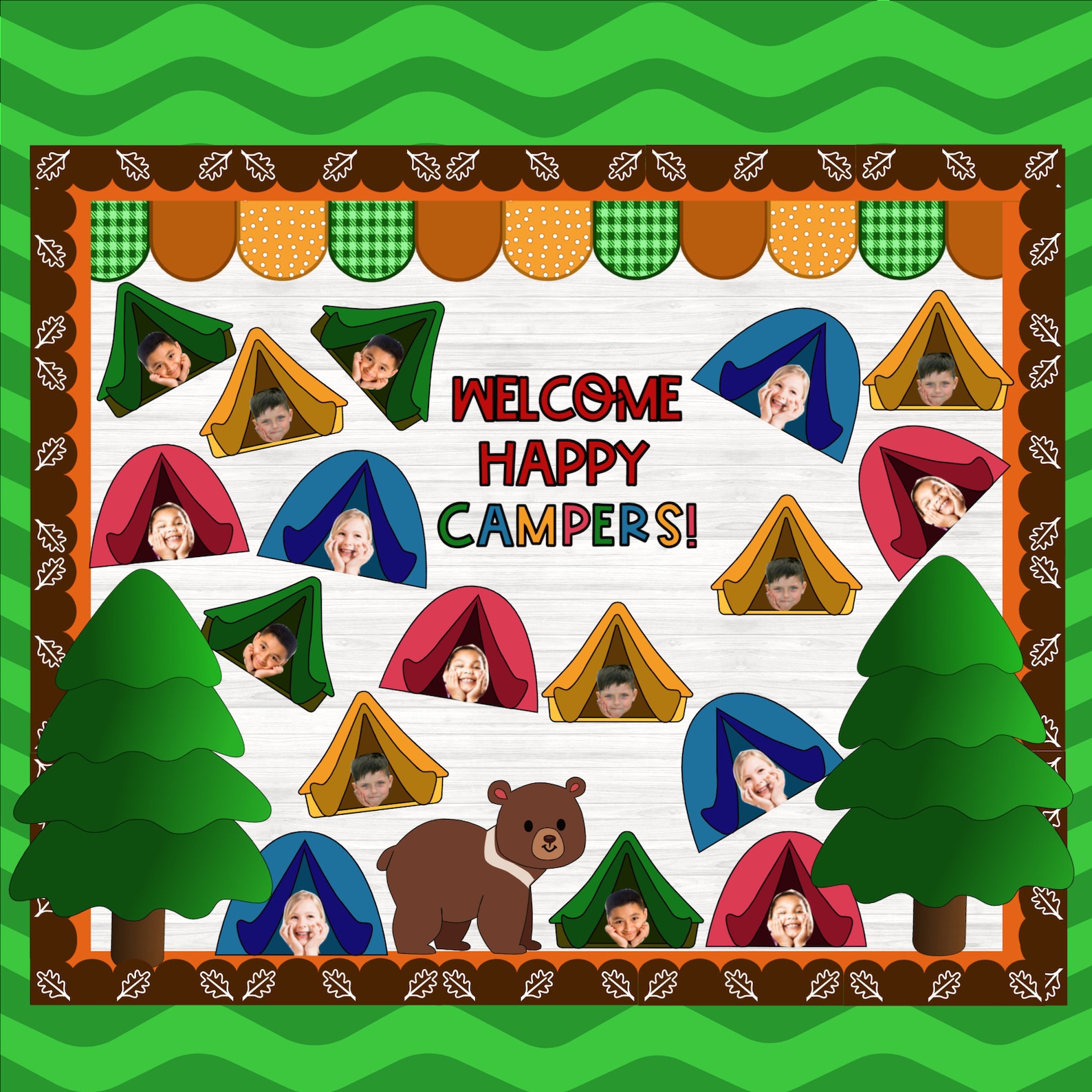 Happy Campers Bulletin Board | Back to School Bulletin Board Kit ...
