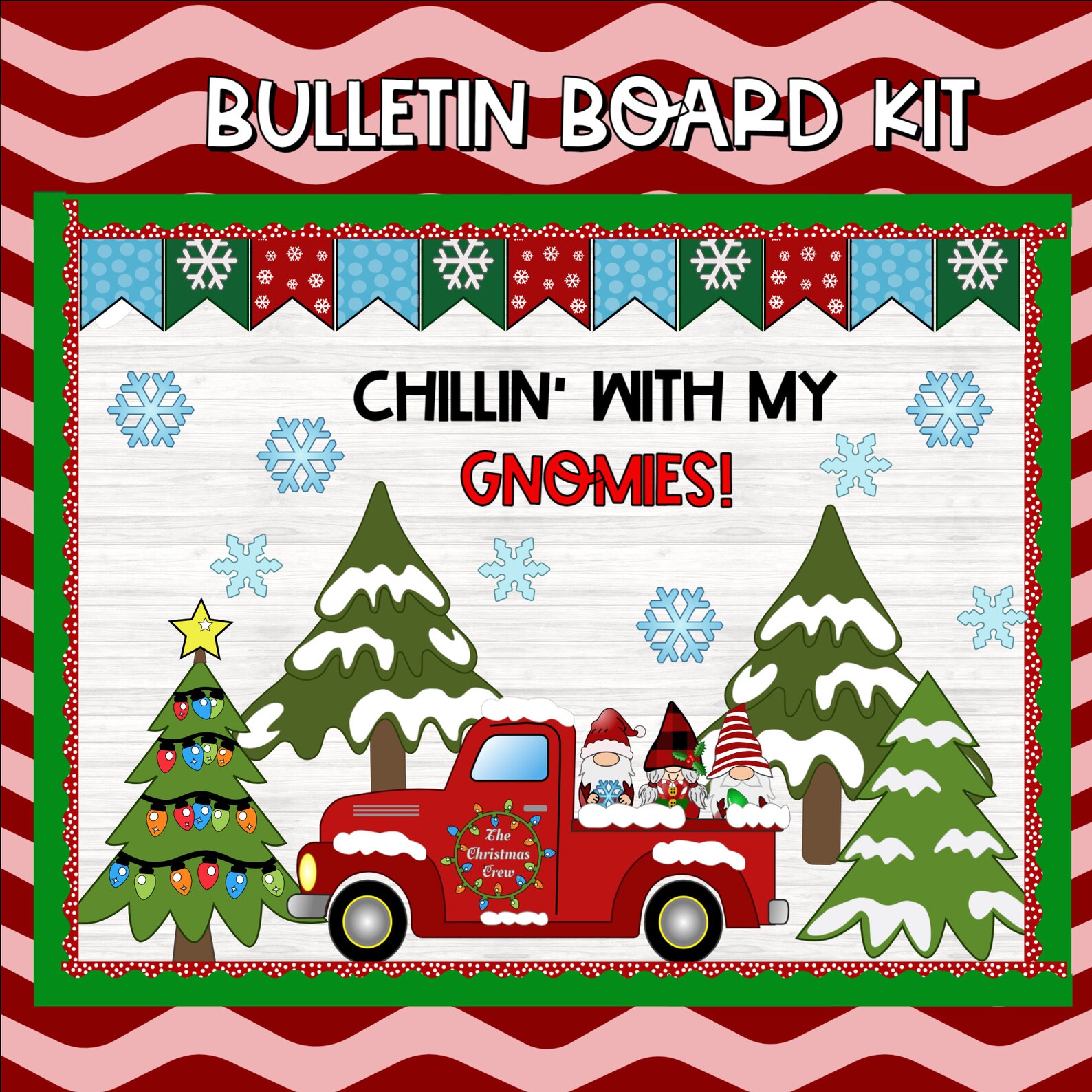 Christmas Gnomes, Holiday Gnomes, Old Truck, Christmas Bulletin Board ...