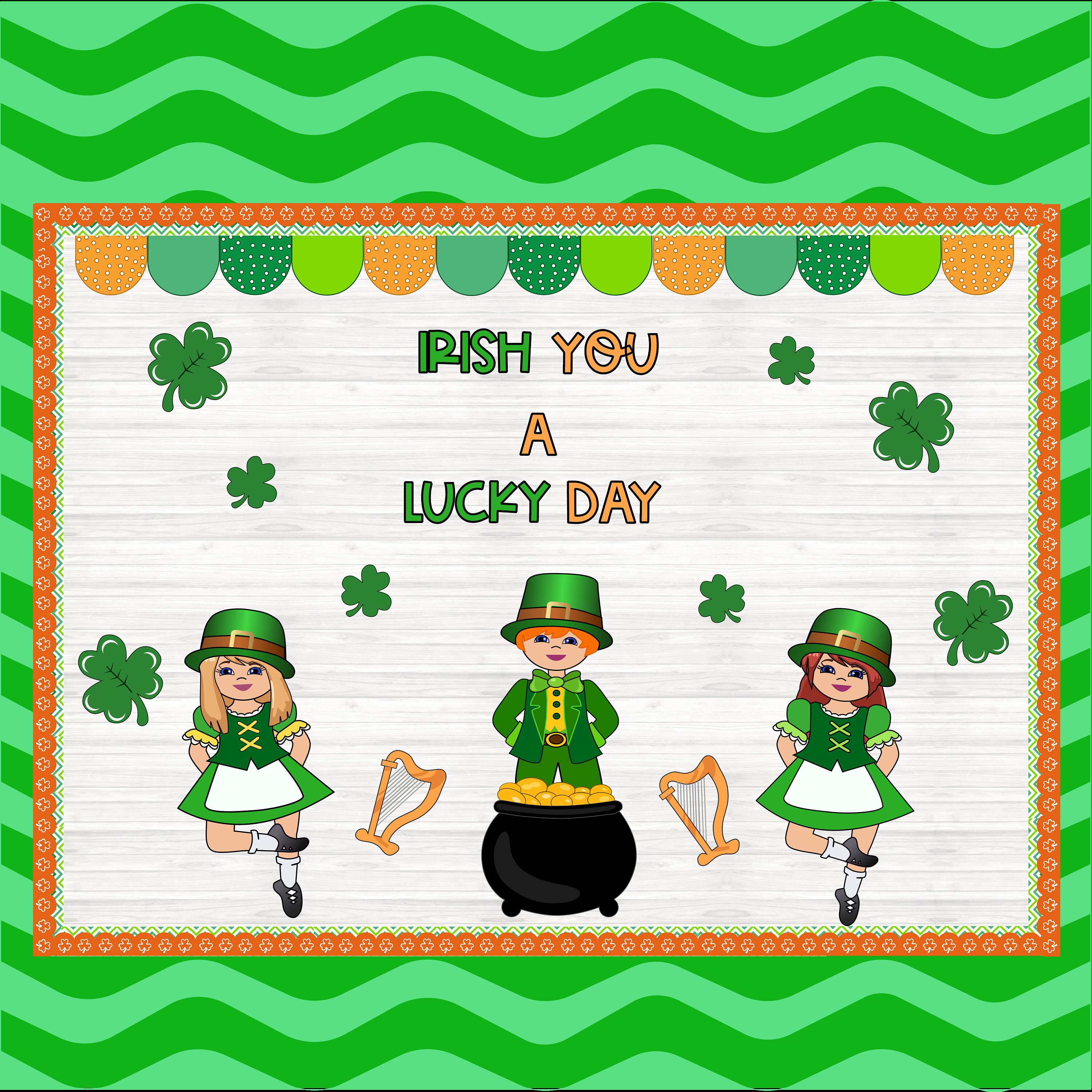 Leprechaun Bulletin Board | St. Patty's Day Bulletin Board | Dancing ...