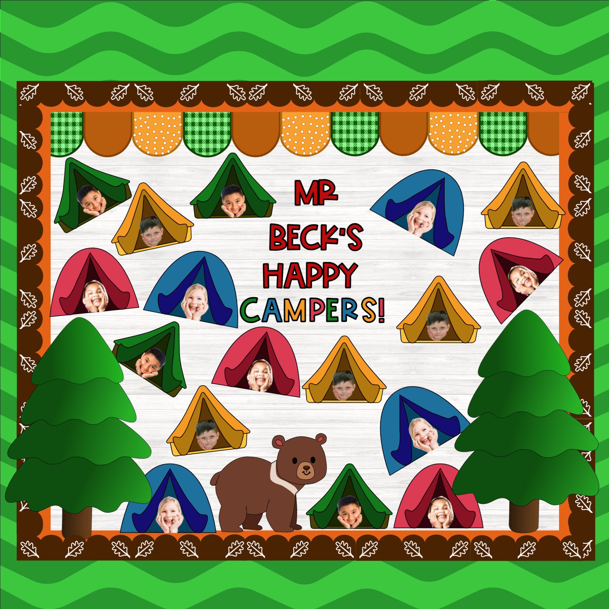 Happy Campers Bulletin Board | Back to School Bulletin Board Kit ...