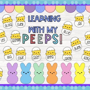 April Bulletin Board, Spring Classroom Décor, Peeps Bulletin Board ...