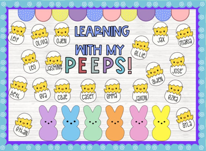 April Bulletin Board, Spring Classroom Décor, Peeps Bulletin Board ...