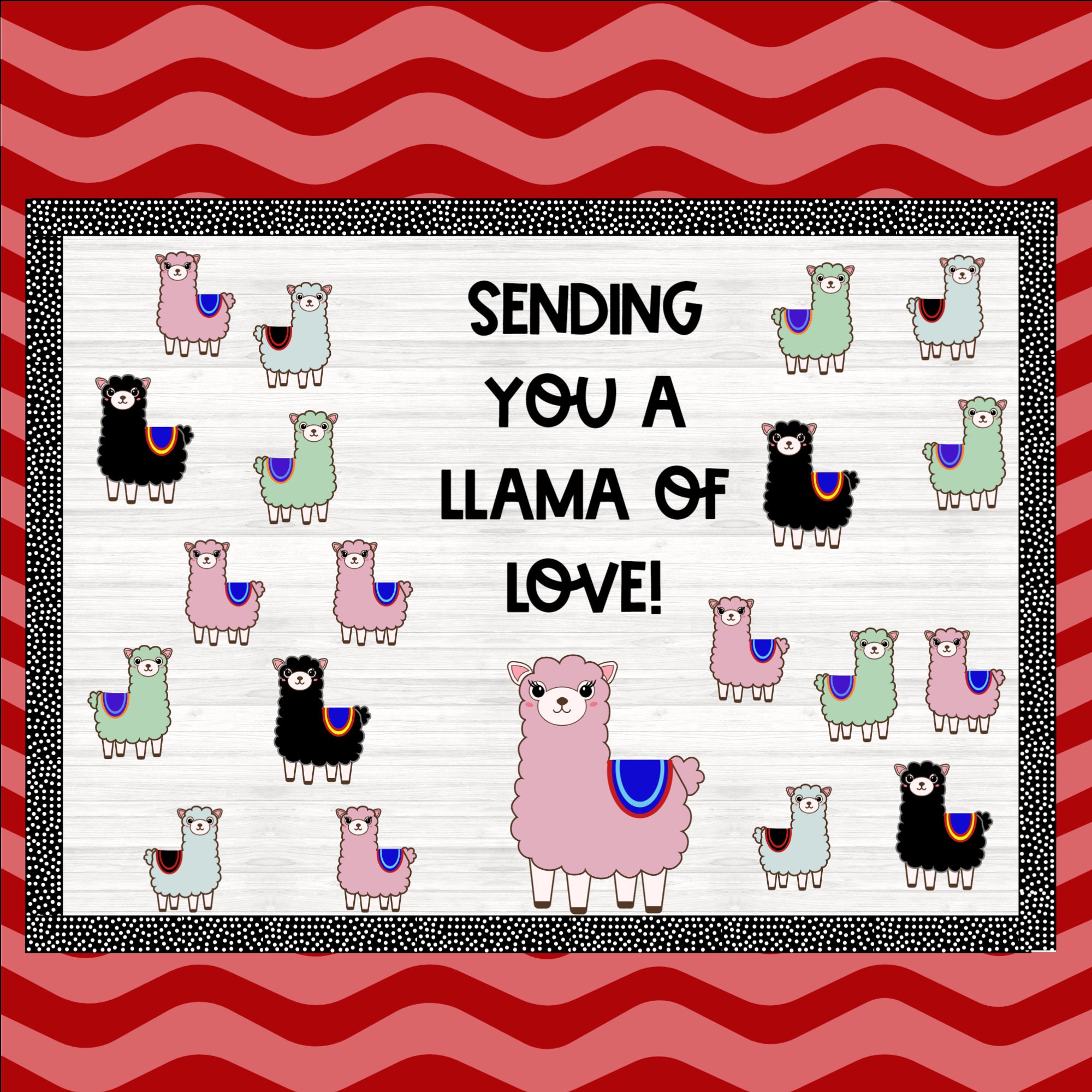 Llama Bulletin Board | Llama Love Bulletin Board | Door Décor Kit ...
