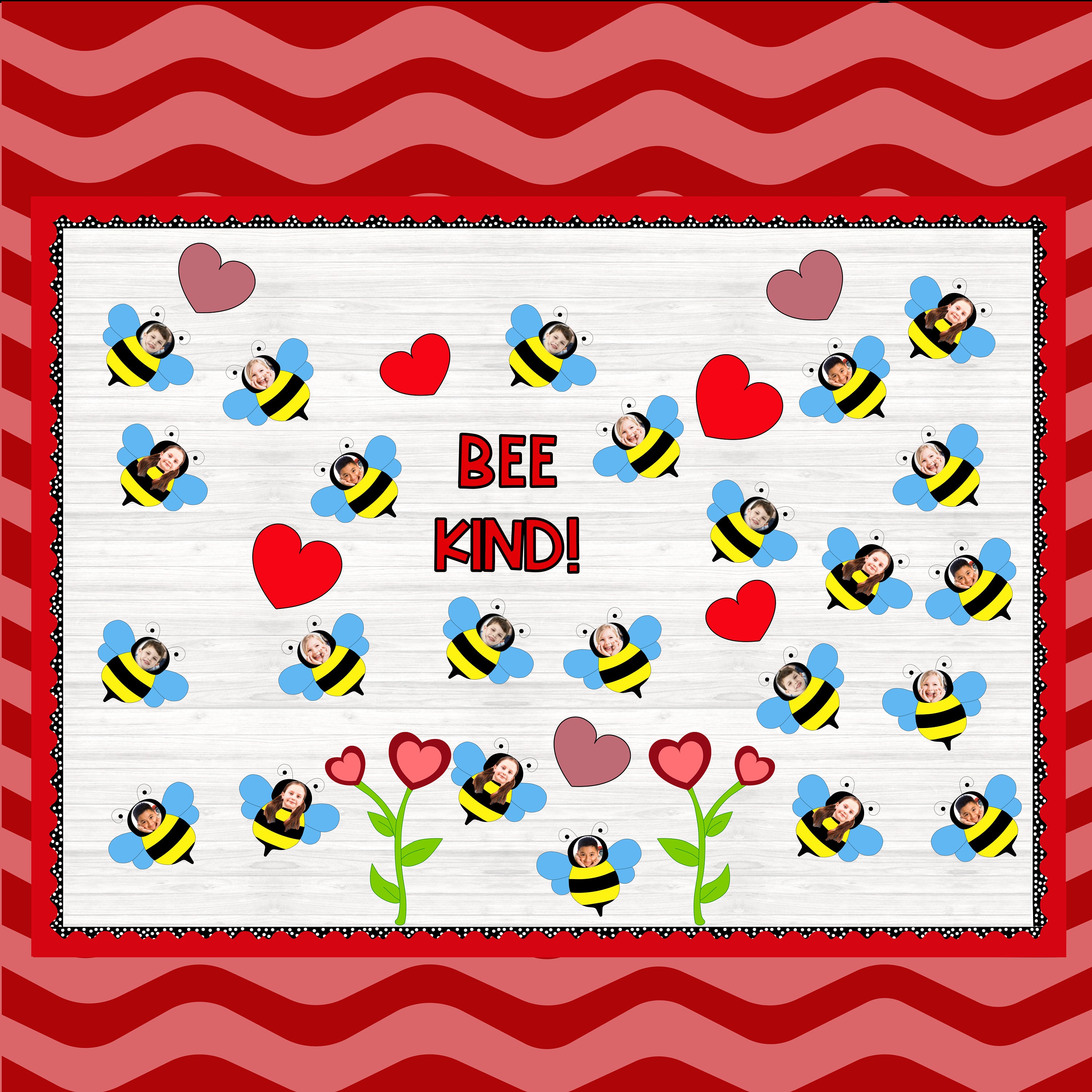 Bee My Valentine Bulletin Board | Children's Faces Bulletin Board - Etsy