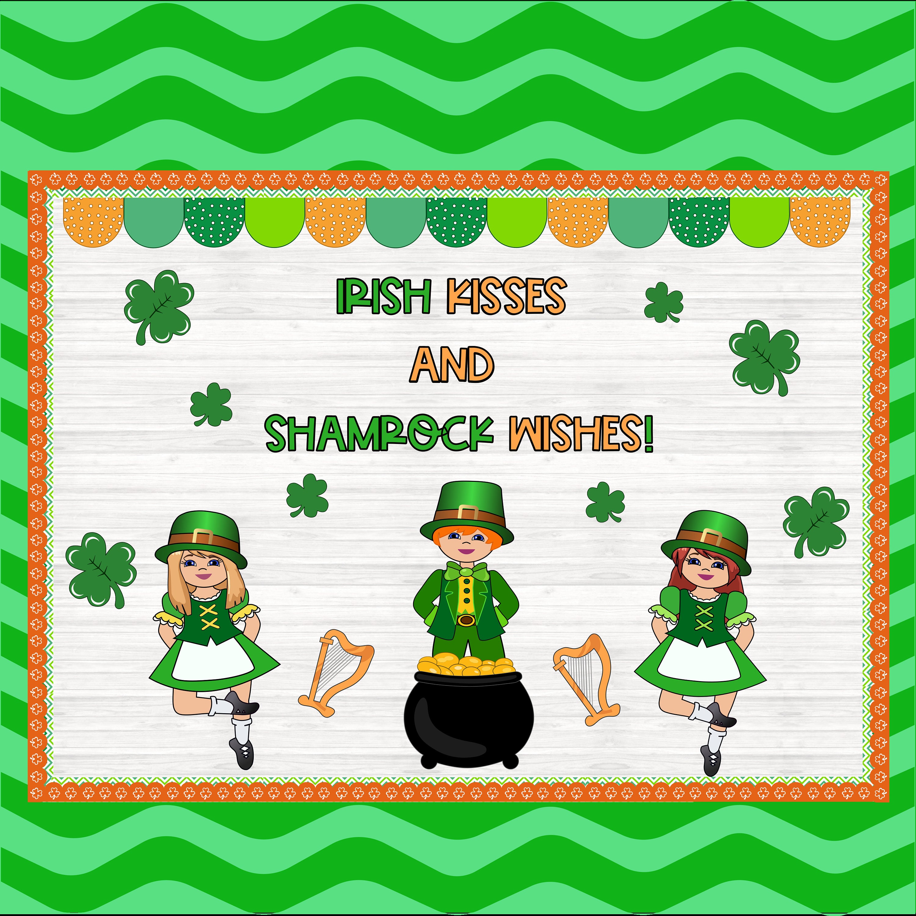 Leprechaun Bulletin Board | St. Patty's Day Bulletin Board | Dancing ...
