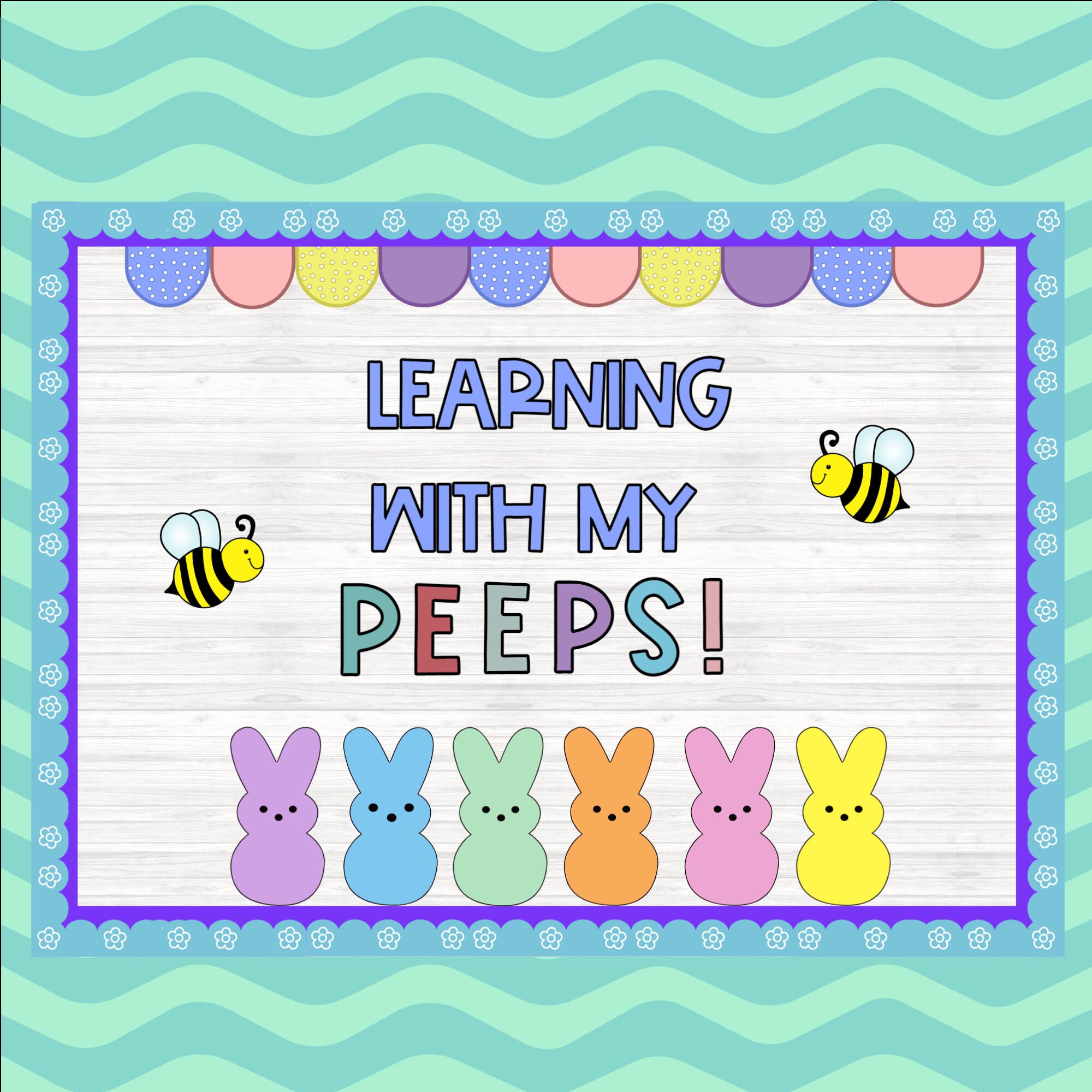 April Bulletin Board, Spring Classroom Décor, Peeps Bulletin Board ...