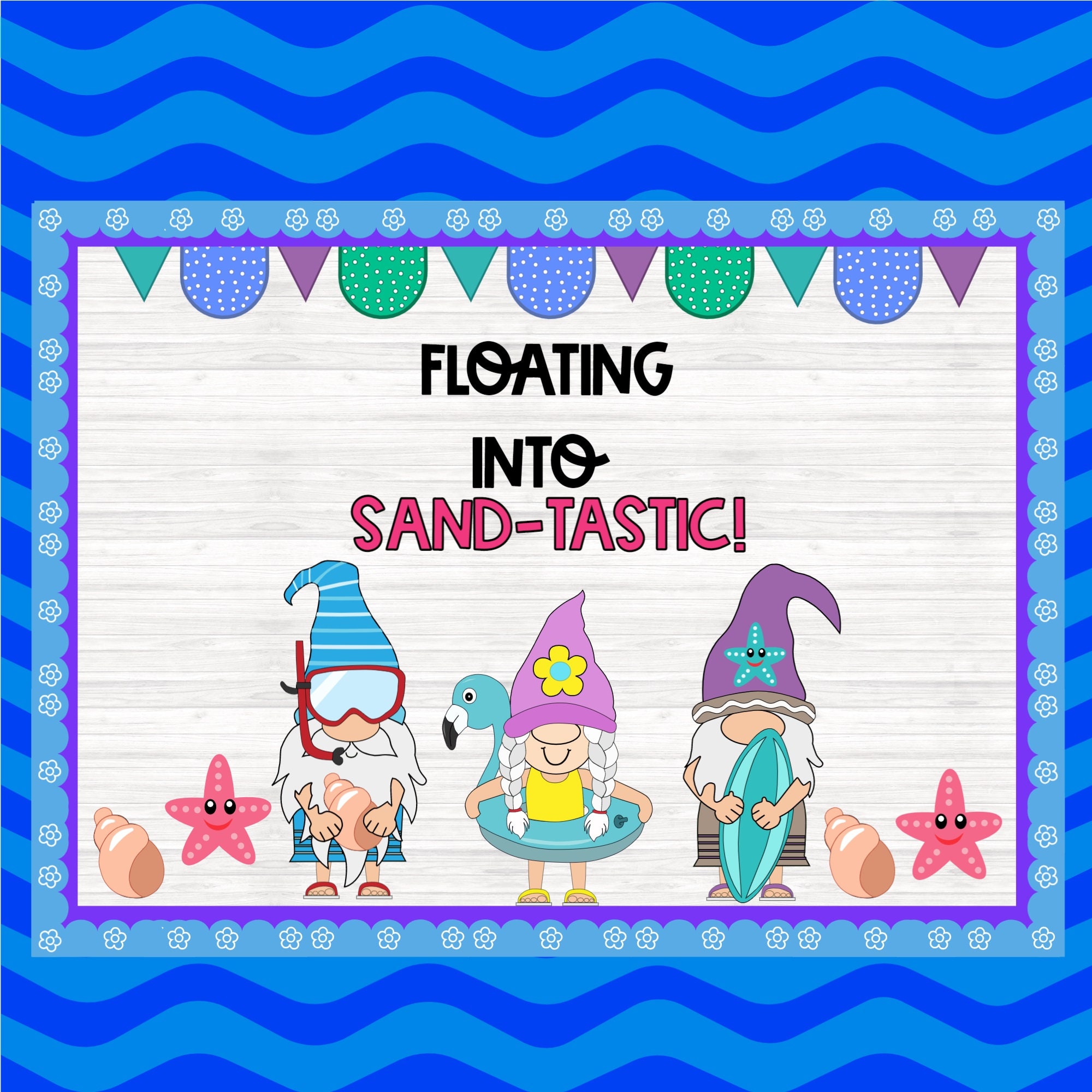 Floating Into Summer - Summer Beach Gnomies - Gnome Bulletin Board Kit ...