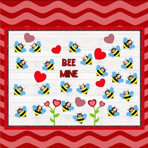 Bee My Valentine Bulletin Board | Children's Faces Bulletin Board - Etsy