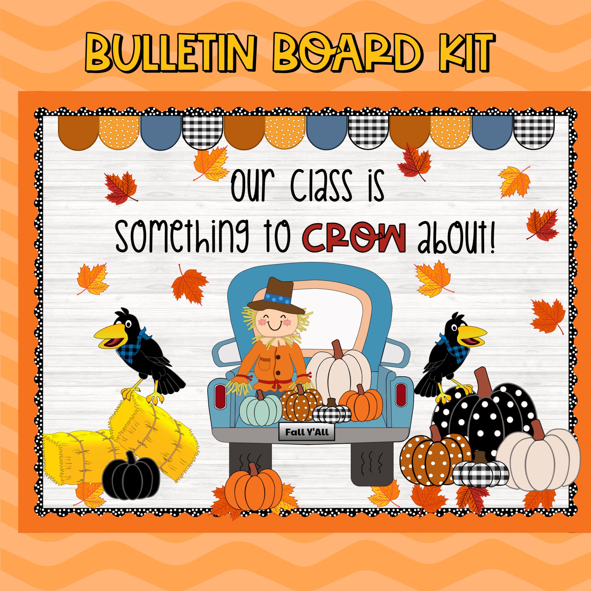 Scarecrow Pumpkin Patch Fall Bulletin Board, Classroom & Door Decor ...