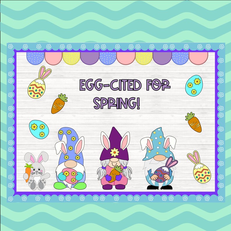 April Bulletin Board, Spring Classroom Décor, Gnomes Bulletin Board ...