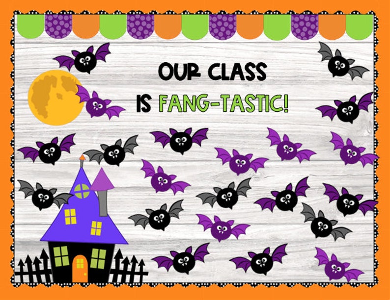 Bat Themed Bulletin Board Suitable for Halloween or a Bat - Etsy