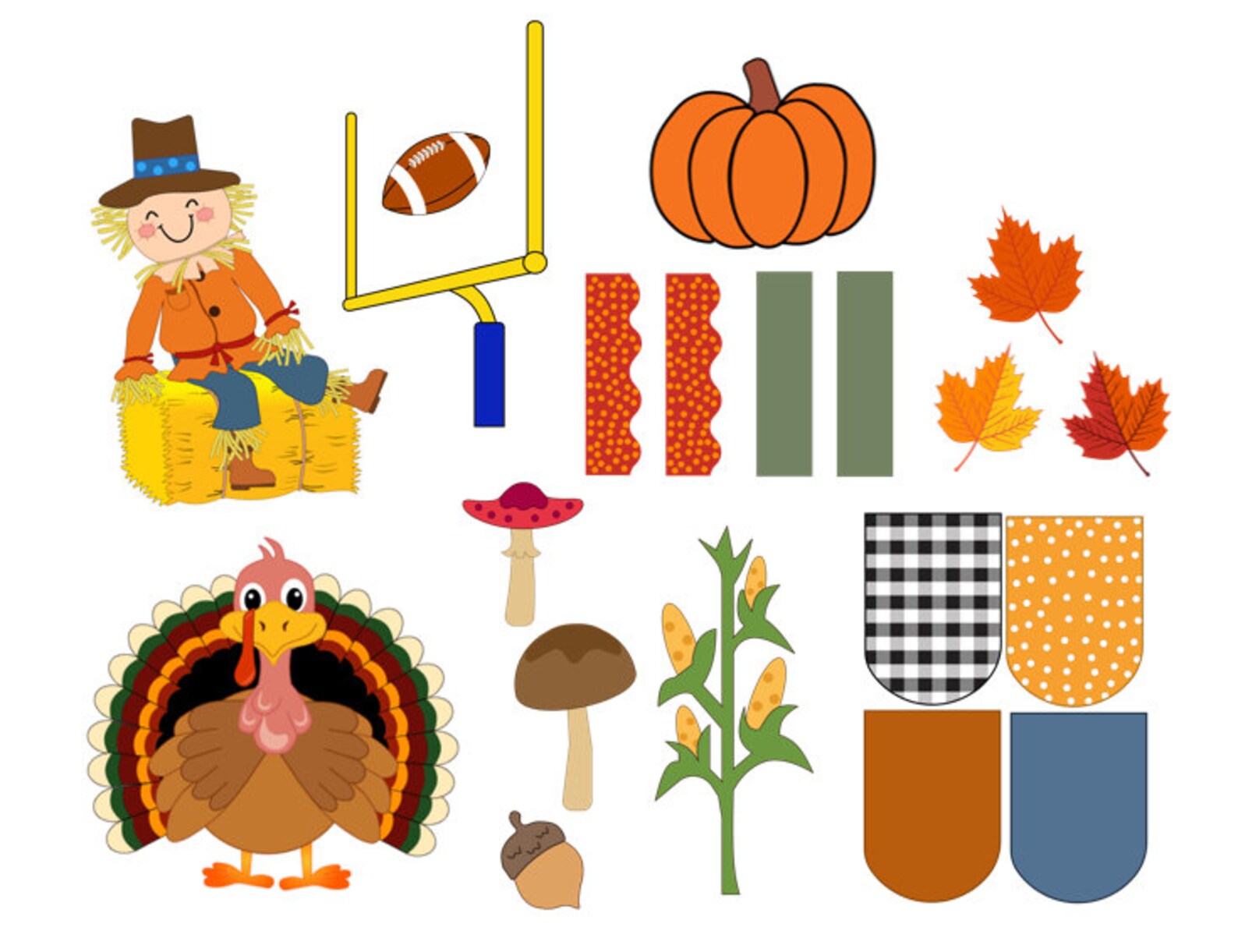 Thanksgiving, Turkey Day, Pumpkin, Fall, Scarecrow, Football, Bulletin ...