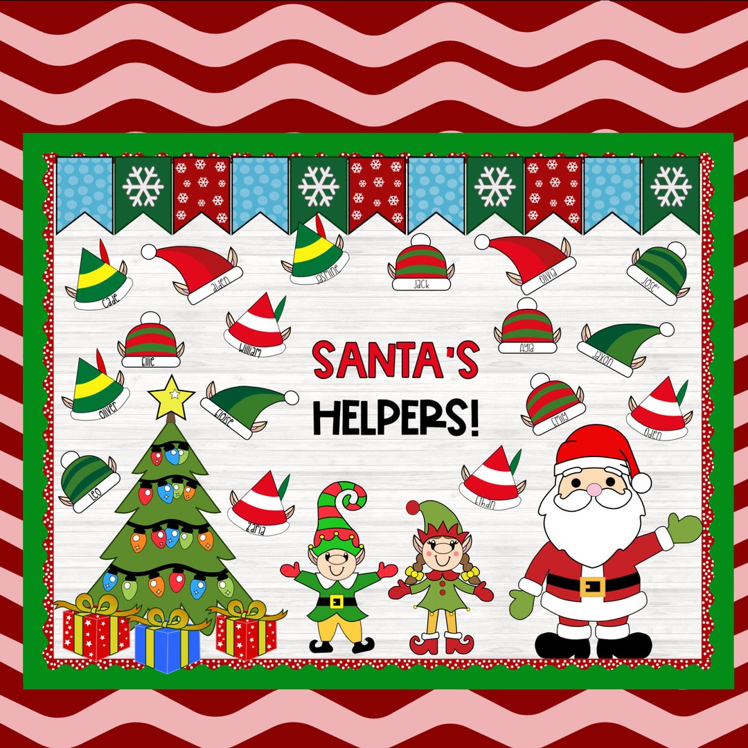 Christmas Décor', Santa, Elves, Christmas Bulletin Board Kit, Holidays ...