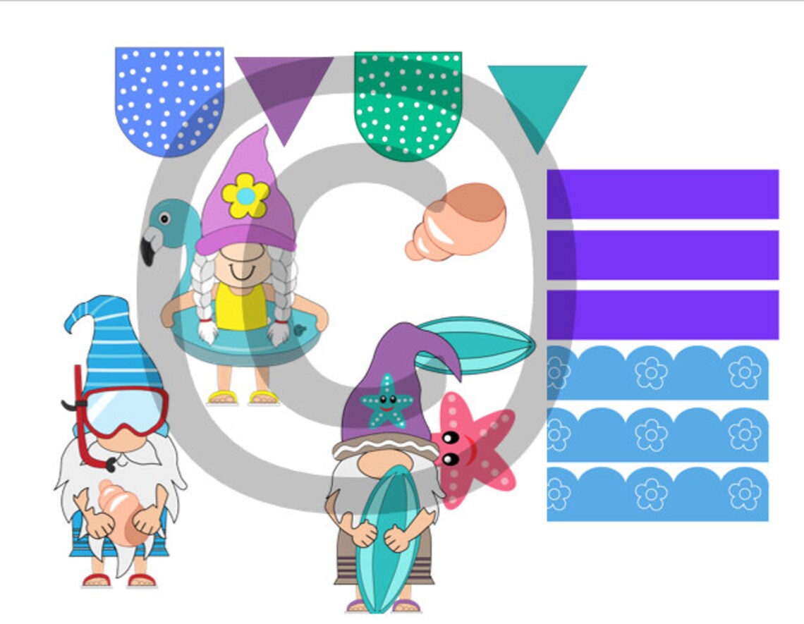 Floating Into Summer - Summer Beach Gnomies - Gnome Bulletin Board Kit ...