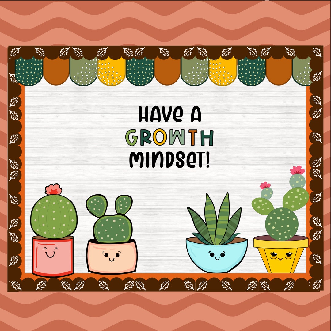 Cactus Grow Together Bulletin Board Kit, Plants Succulents, Editable ...