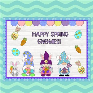 April Bulletin Board, Spring Classroom Décor, Gnomes Bulletin Board ...