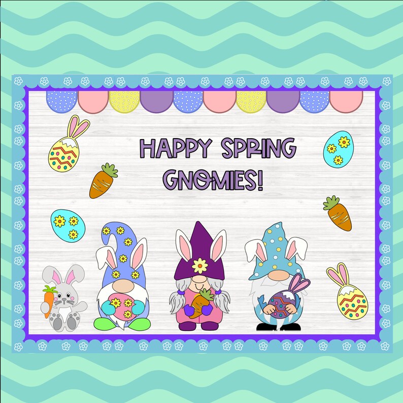 April Bulletin Board, Spring Classroom Décor, Gnomes Bulletin Board ...