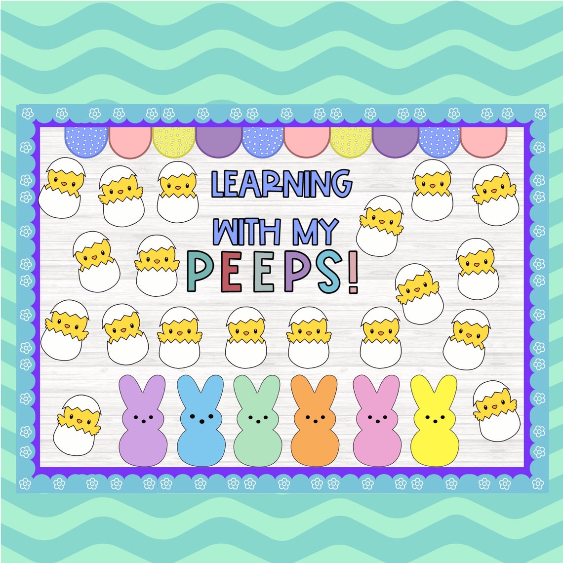April Bulletin Board, Spring Classroom Décor, Peeps Bulletin Board ...