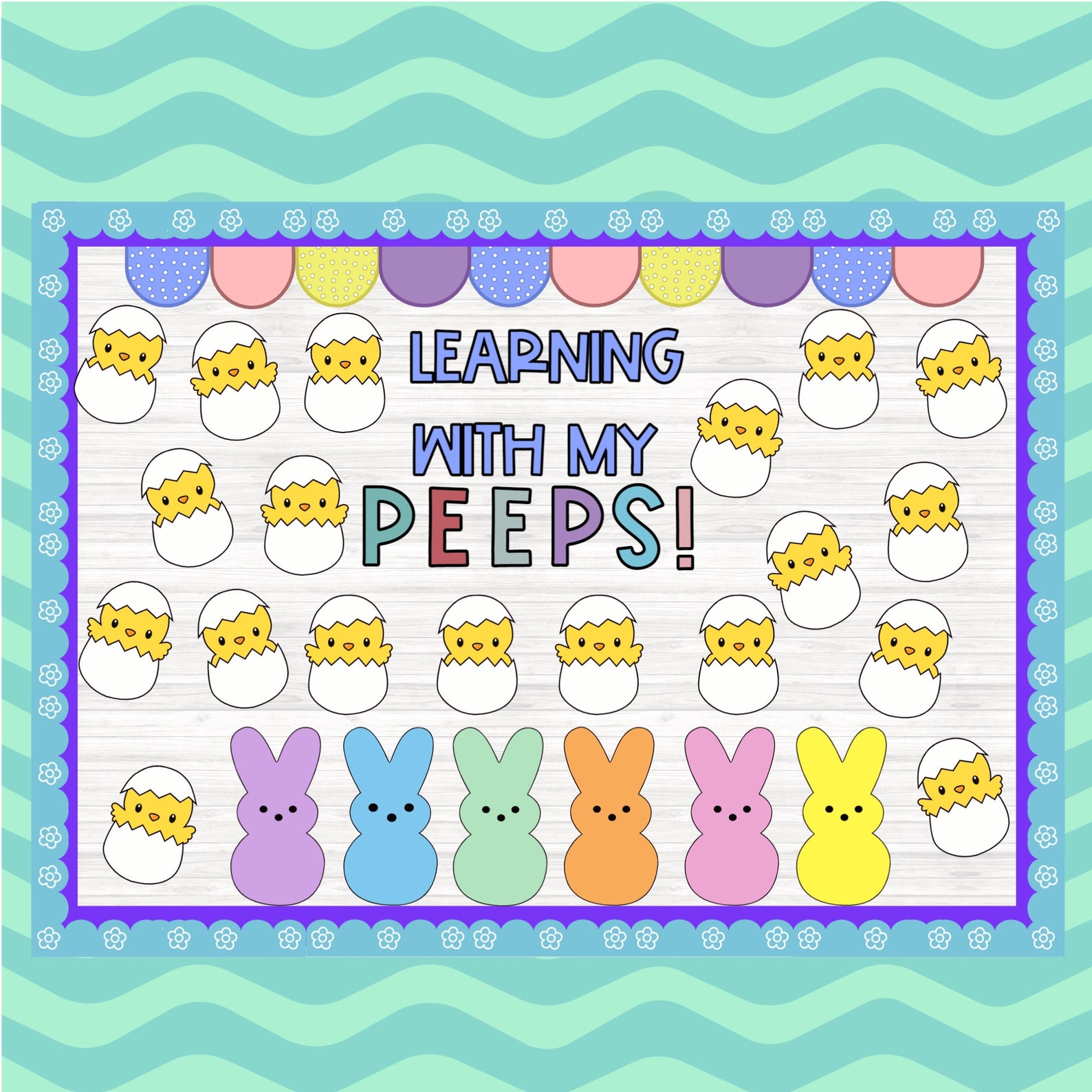 April Bulletin Board, Spring Classroom Décor, Peeps Bulletin Board ...