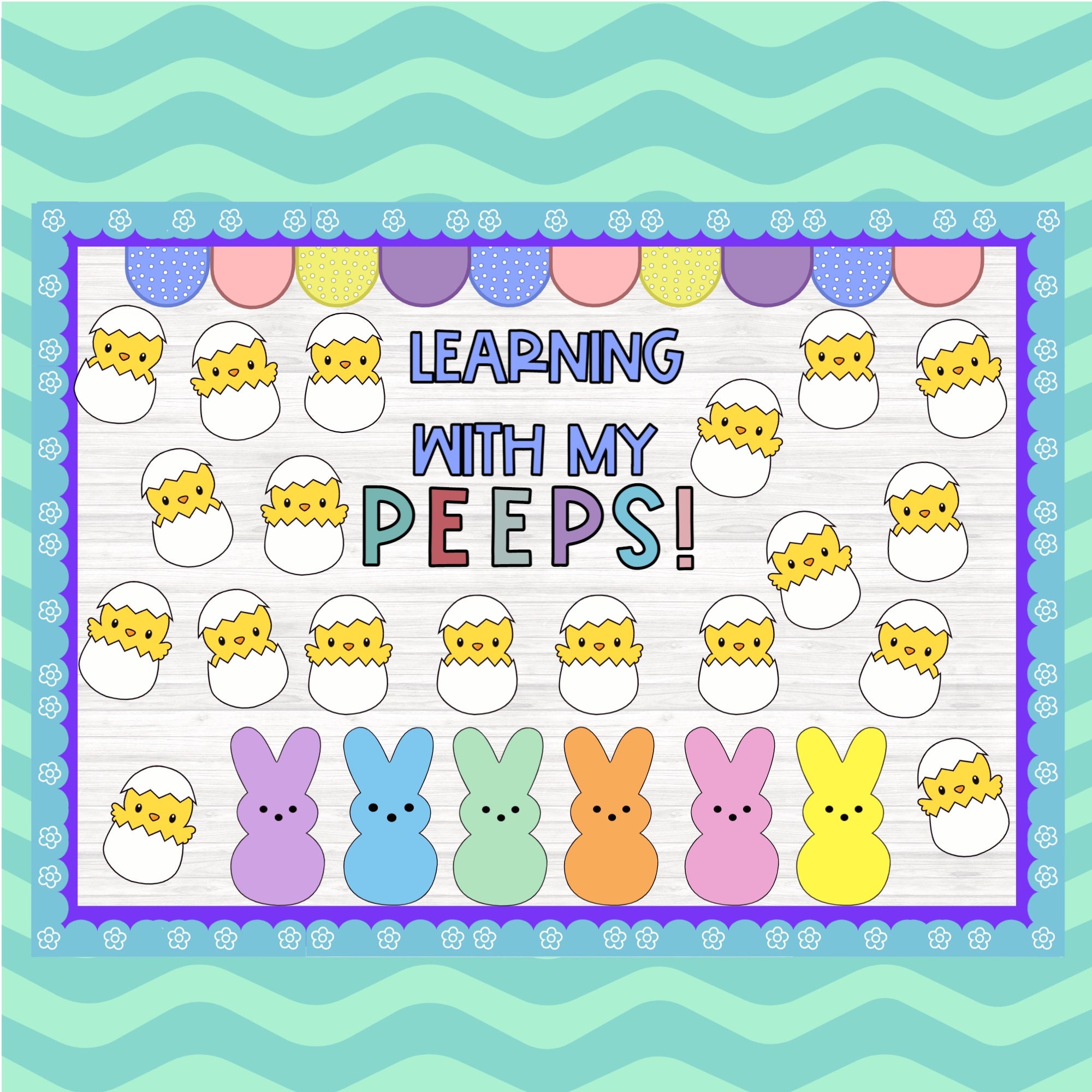 April Bulletin Board, Spring Classroom Décor, Peeps Bulletin Board ...