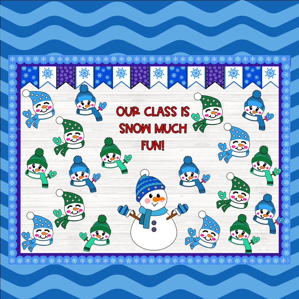 Snowmies, Editable Snowman Bulletin Board Kit - Etsy