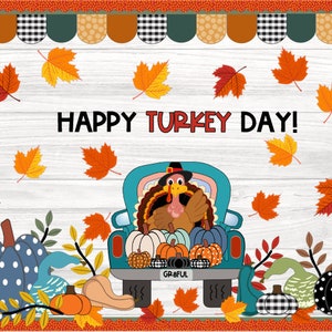 Thanksgiving Bulletin Board Turkey Day Pumpkin Fall Truck - Etsy