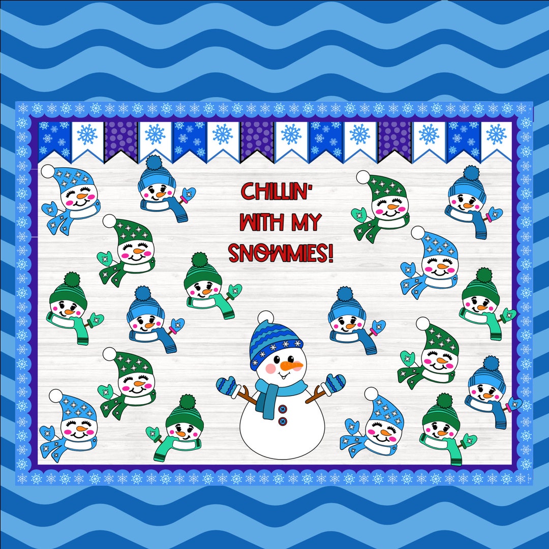Snowmies, Editable Snowman Bulletin Board Kit - Etsy