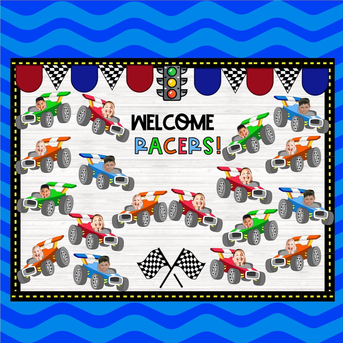Back to School | Race Car Bulletin Board or Door Décor| Welcome Back to ...