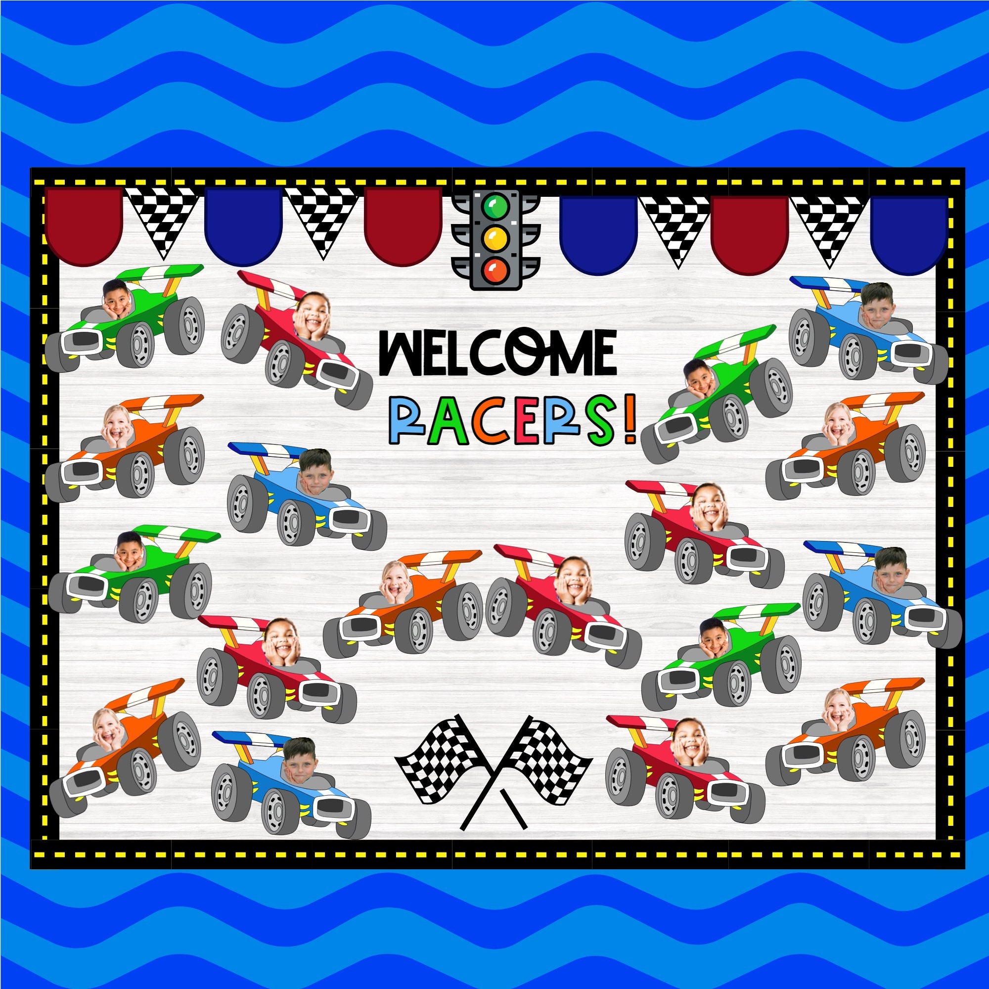 Back to School | Race Car Bulletin Board or Door Décor| Welcome Back to ...