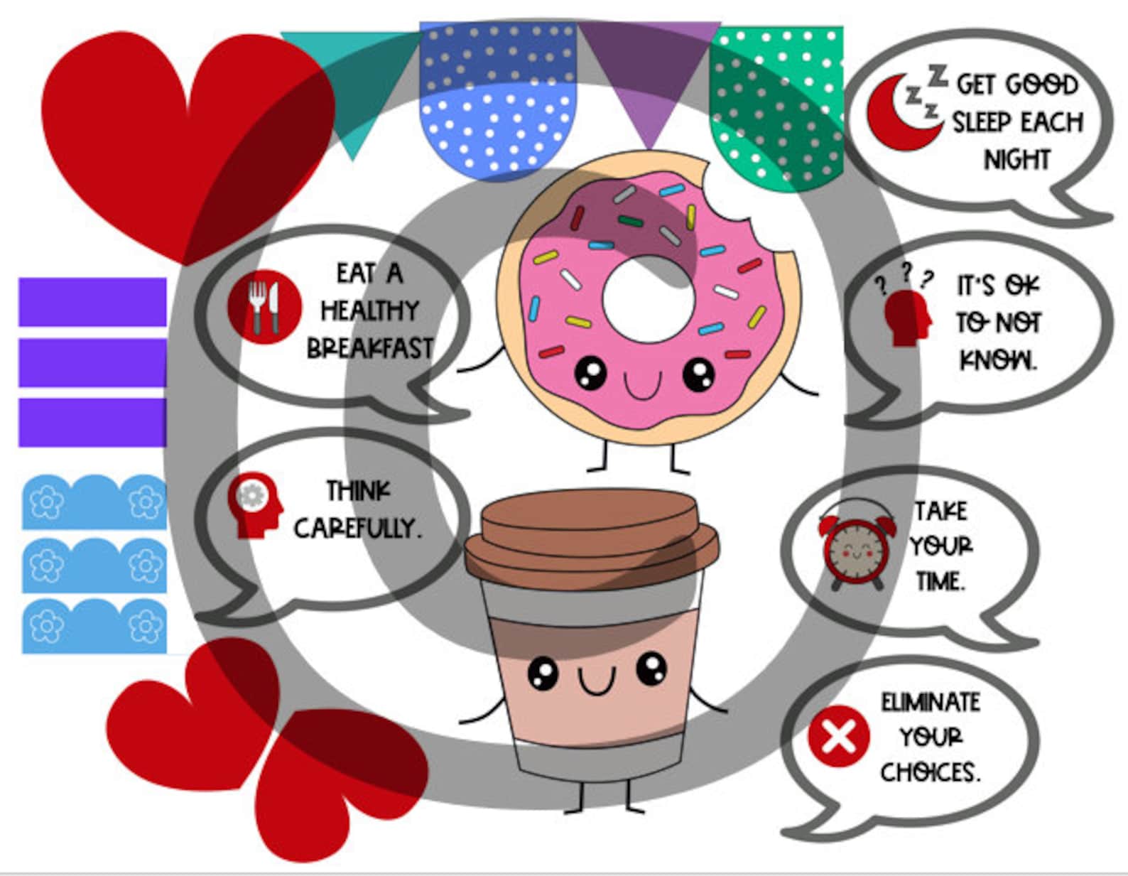 Donut Stress Do Your Best Printable Classroom Bulletin Board Kit / Door ...