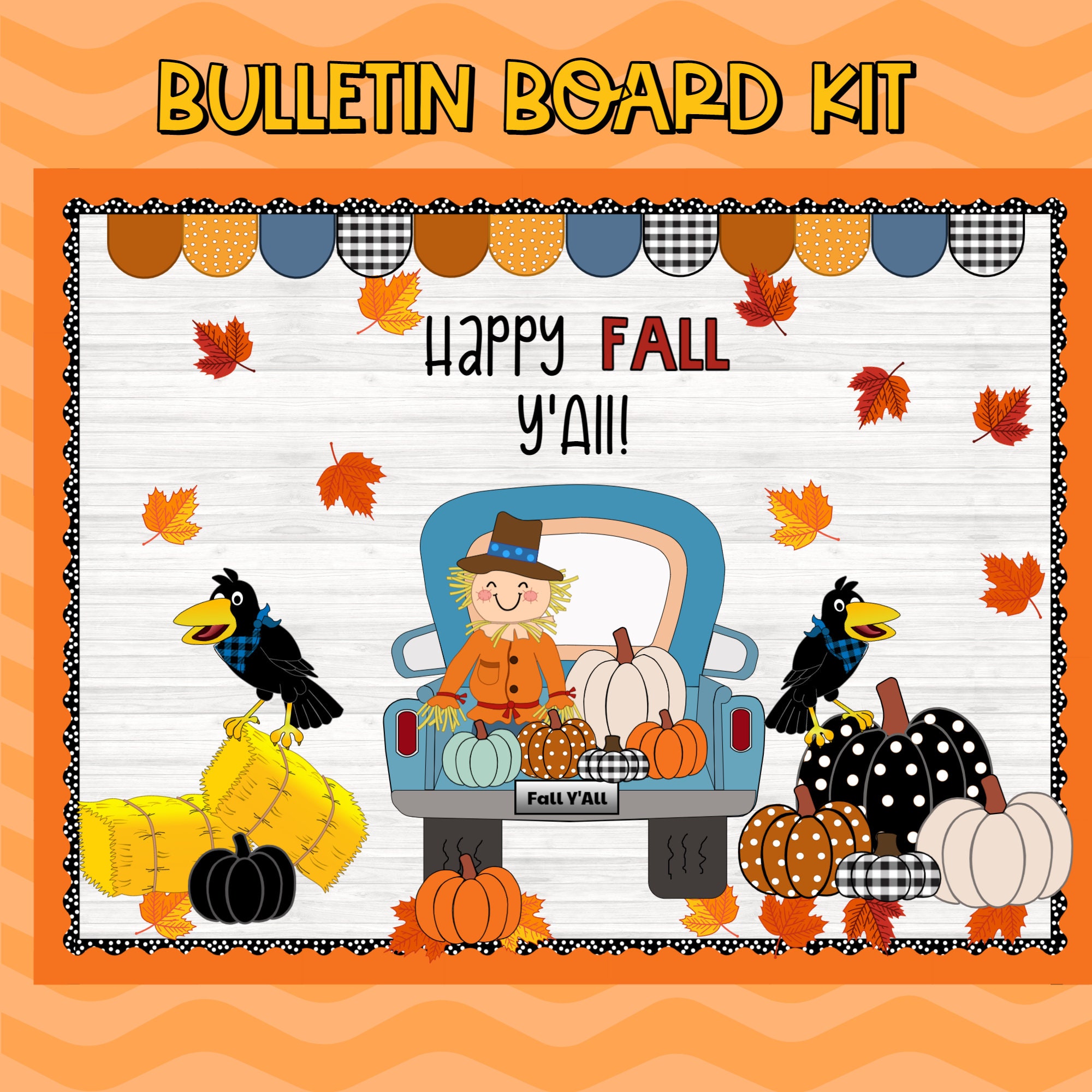 Scarecrow Pumpkin Patch Fall Bulletin Board, Classroom & Door Decor ...