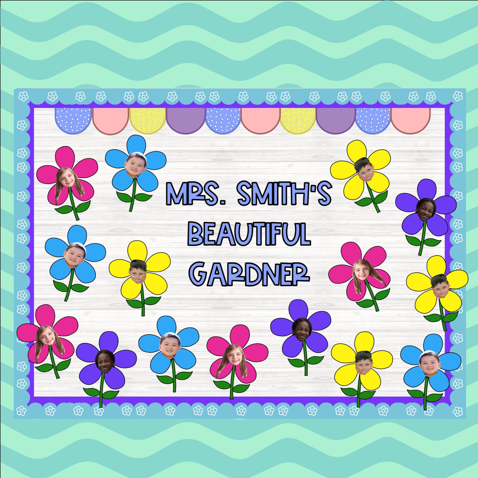 Mother's Day Gift, Kids' Face Keepsake, Spring Bulletin Board, 2 in 1 ...