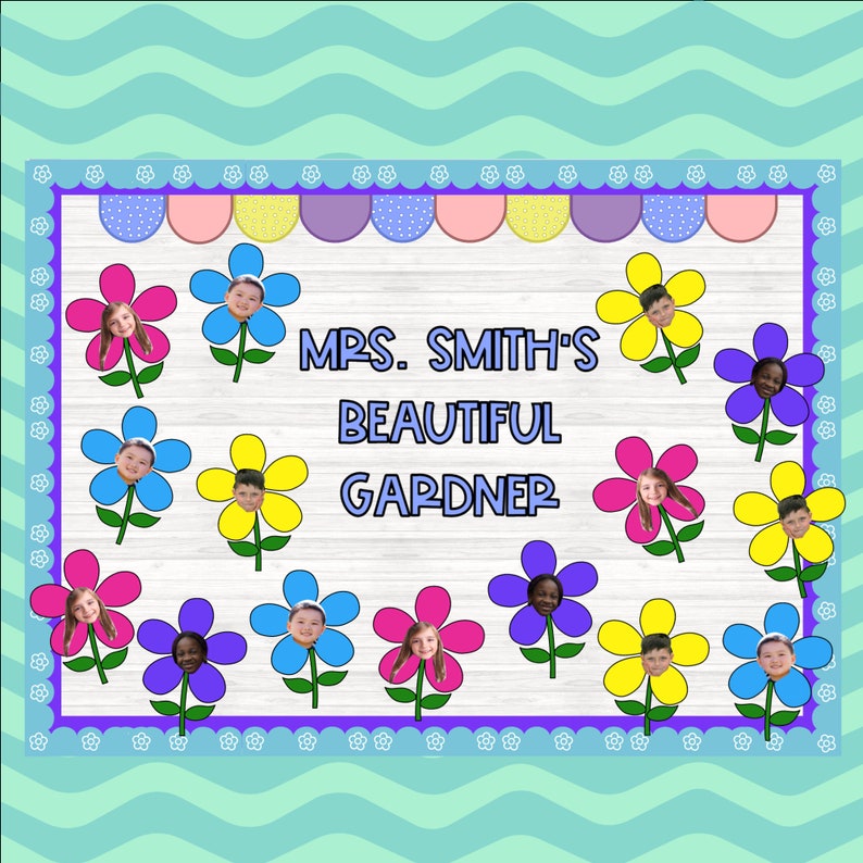 Mother's Day Gift, Kids' Face Keepsake, Spring Bulletin Board, 2 in 1 ...