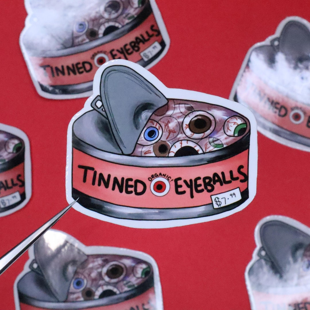 Tinned Eyeballs Sticker - Die Cut Decal - White Vinyl - Etsy