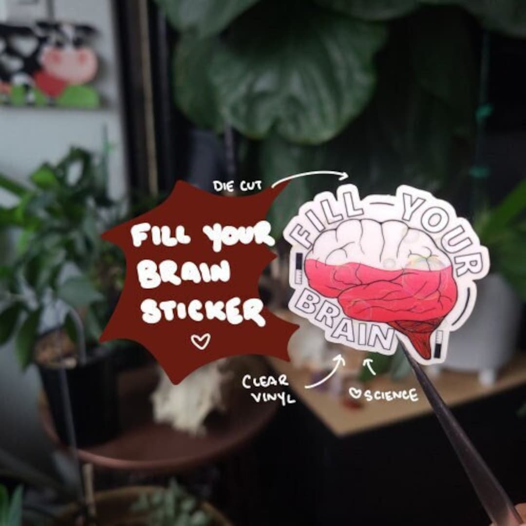 Fill Your Brain Clear Brain Science Sticker Anatomy - Etsy