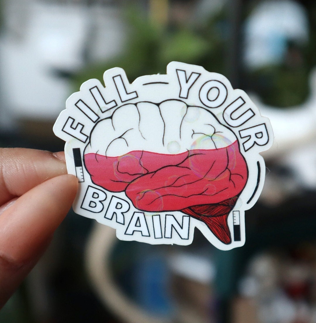 Fill Your Brain Clear Brain Science Sticker Anatomy Science Decal for ...
