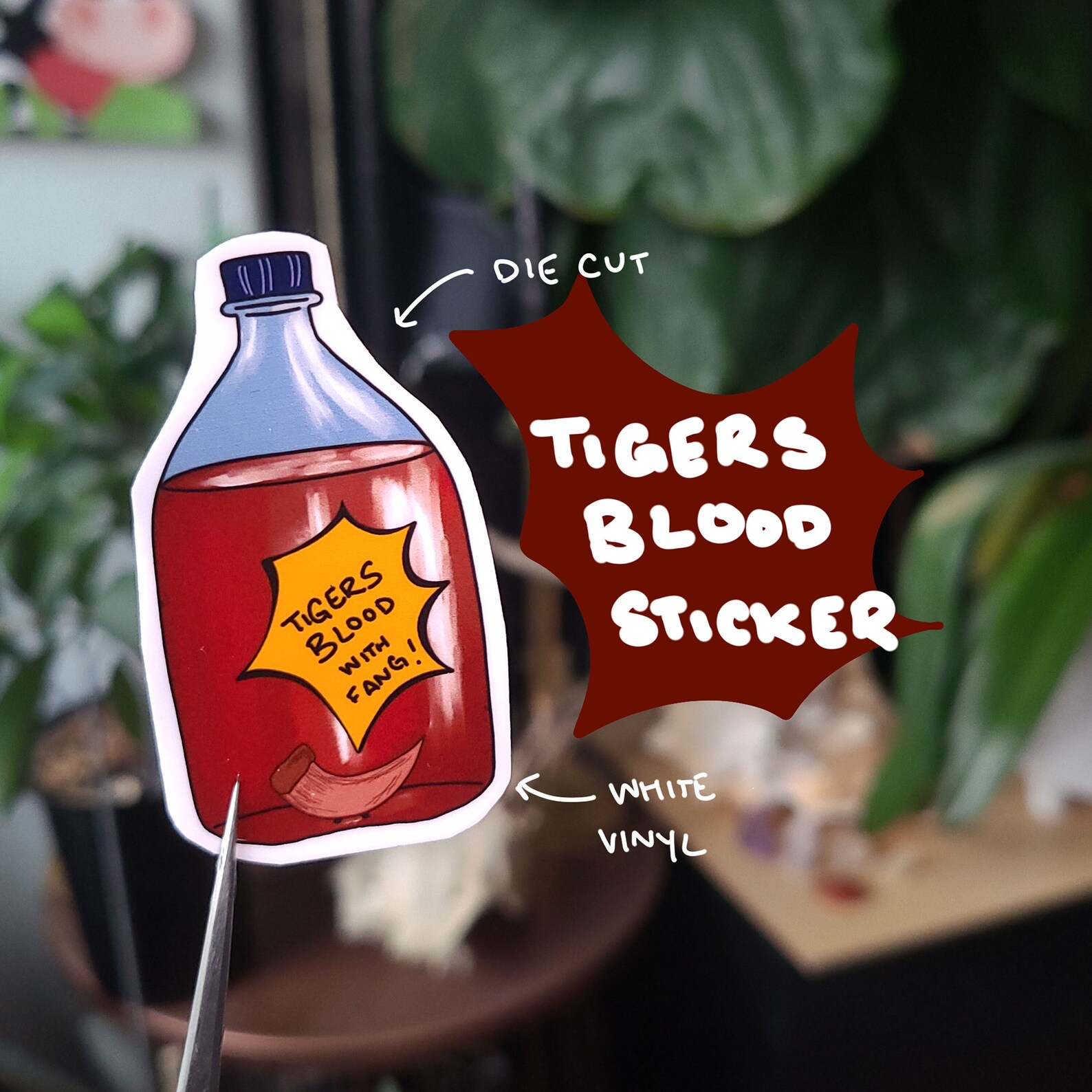 Tigers Blood Sticker Die Cut Decal White Vinyl - Etsy
