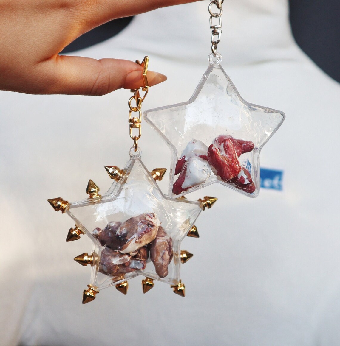 Teeth Shaker Keychain Hand Made Teeth Pendants Grunge Keychain for ...