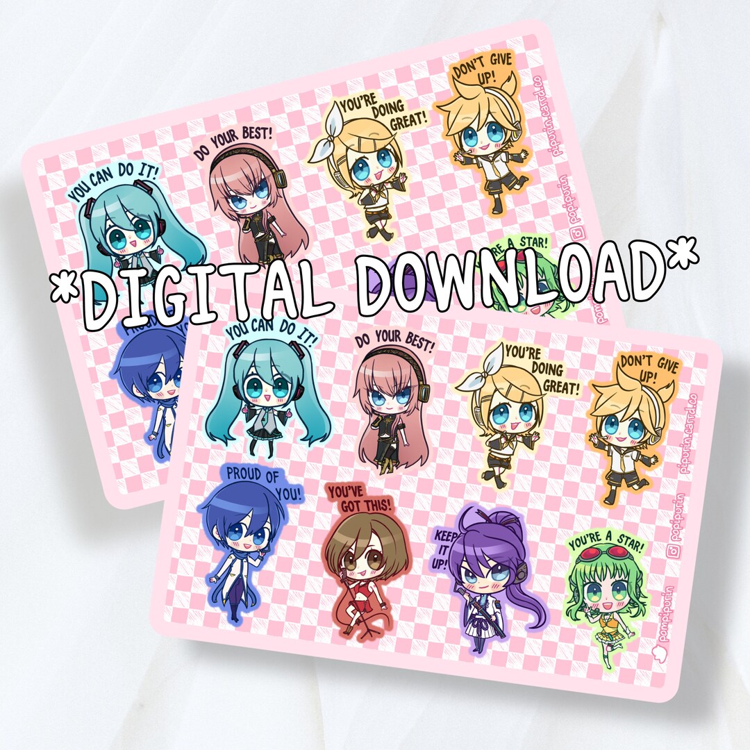 Vocaloid Motivational Stickers *DIGITAL DOWNLOAD ONLY* - Etsy