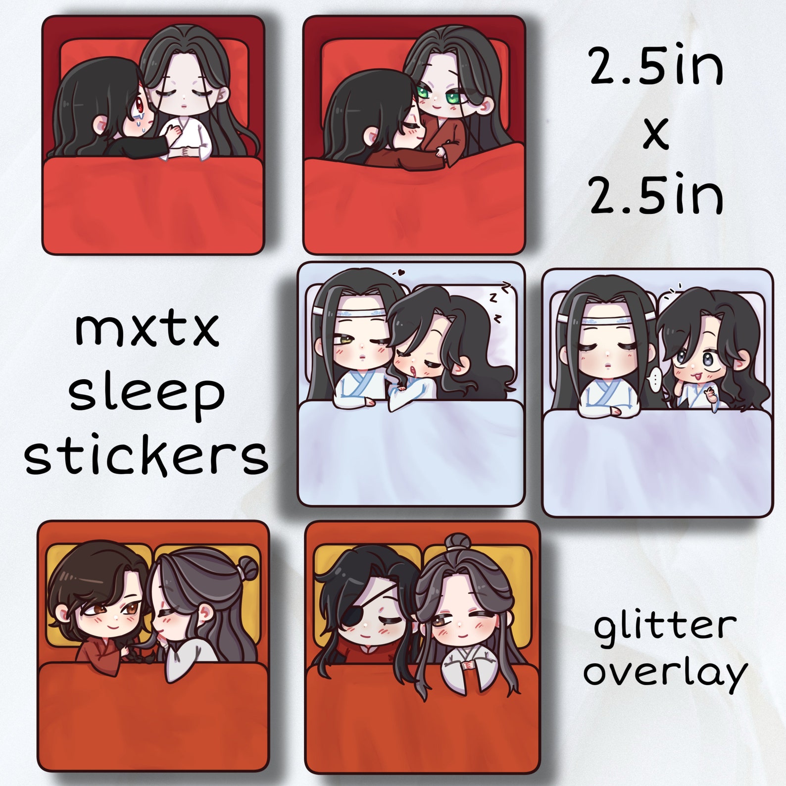 MXTX Sleep Sticker Sets - Etsy