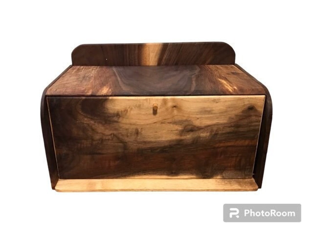 Dark Walnut Bread Box - Etsy
