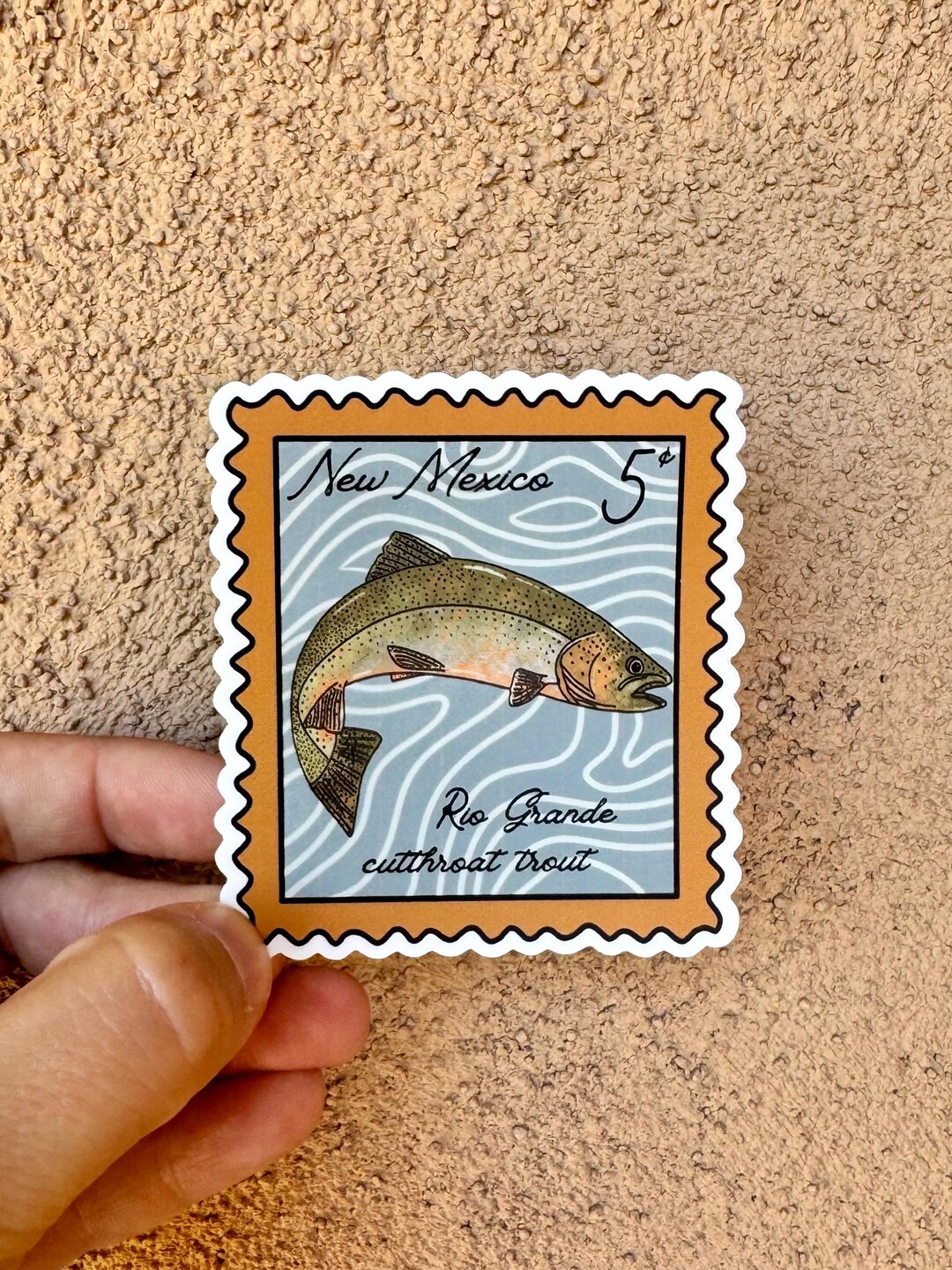 New Mexico Stamp Sticker, Cutthroat Trout, Fish Sticker, Fisherman ...